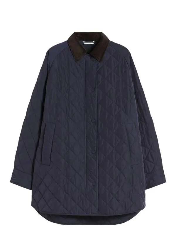 Max Mara Long-sleeved Quilted Jacket - Navy Blue