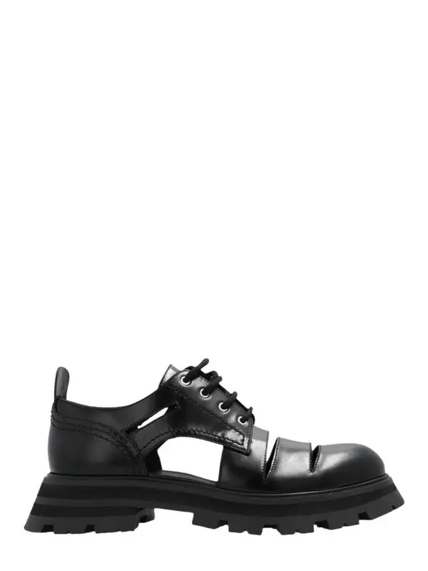 Alexander McQueen Lace-up Derby Shoes With Cut-out Detailing - Black
