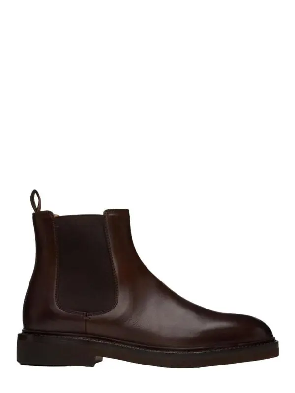Brunello Cucinelli Leather Chelsea Ankle Boots - Coffee Brown