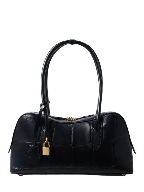 Stella McCartney Ryder Embossed Shoulder Bag - Black