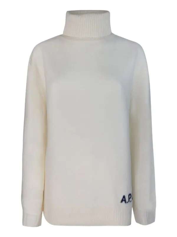 A.p.c. Long-sleeved Turtleneck Jumper With Logo Detail - Toni Neutri