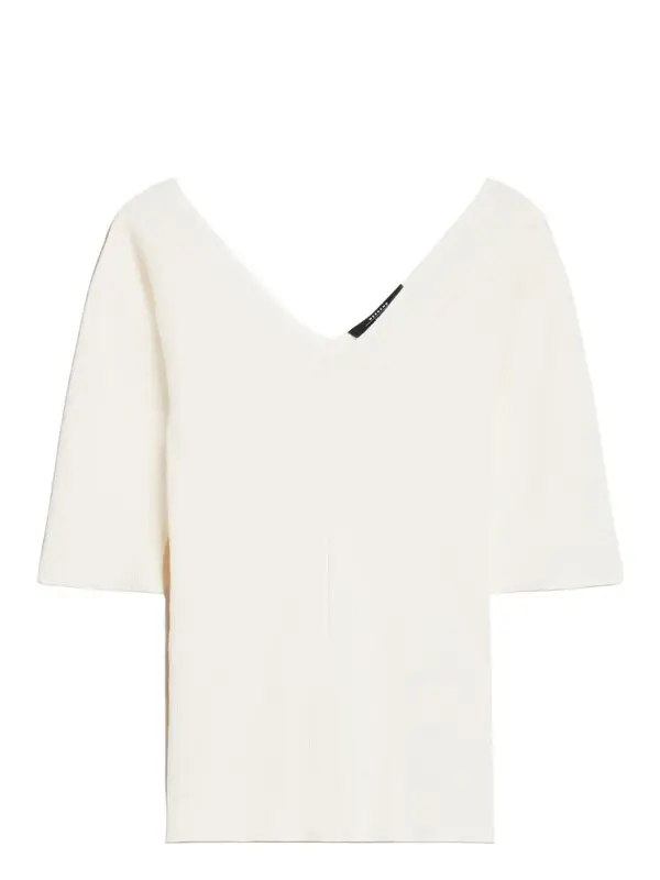 Max Mara V-neck Half-sleeved Jumper - White