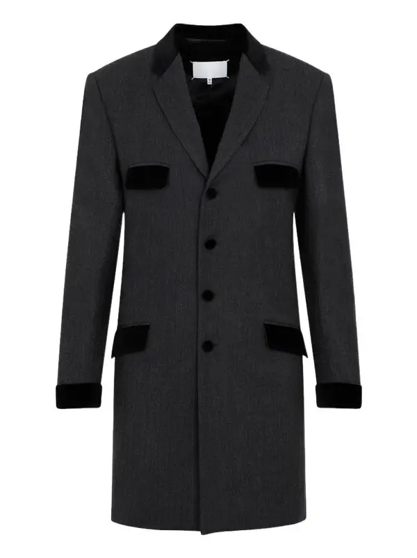 MAISON MARGIELA Single-breasted Wool Coat - Gray