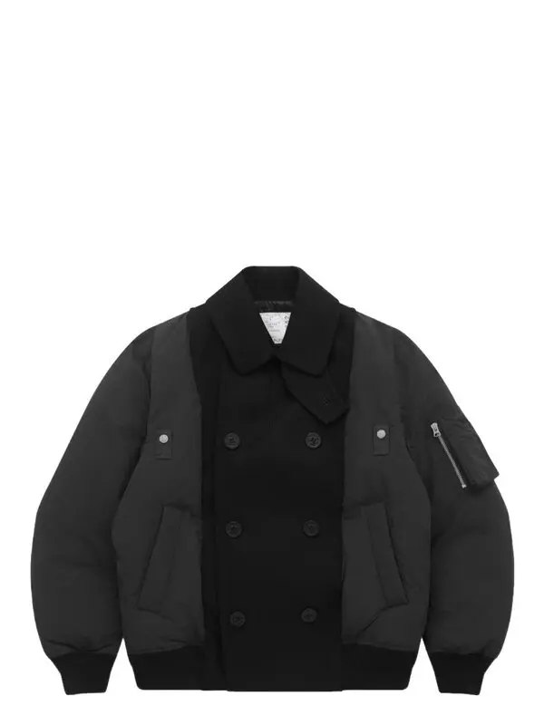 Sacai Double-breasted Wool Jacket - Black