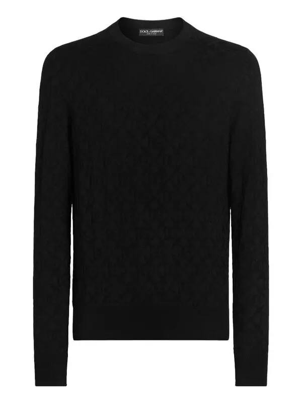 Dolce & Gabbana Silk Crew Neck Jumper - Black