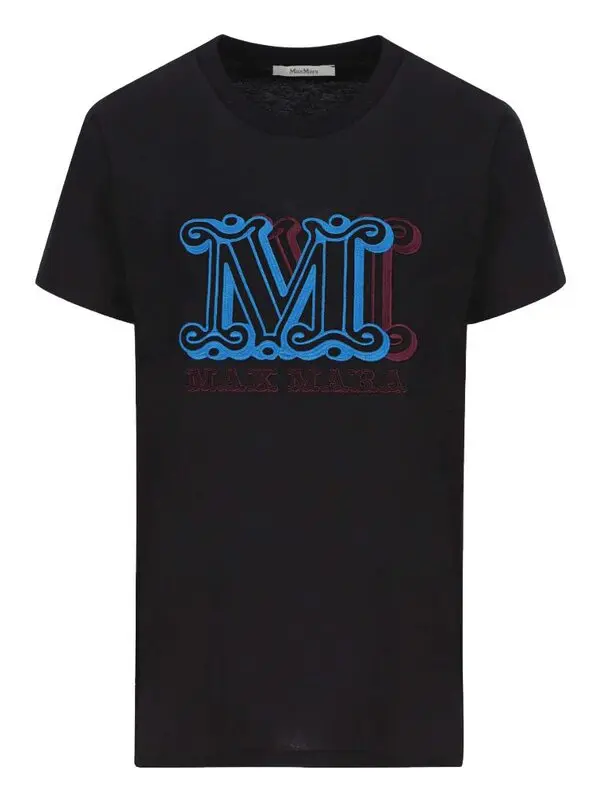 Max Mara Logo Print T-shirt - Black