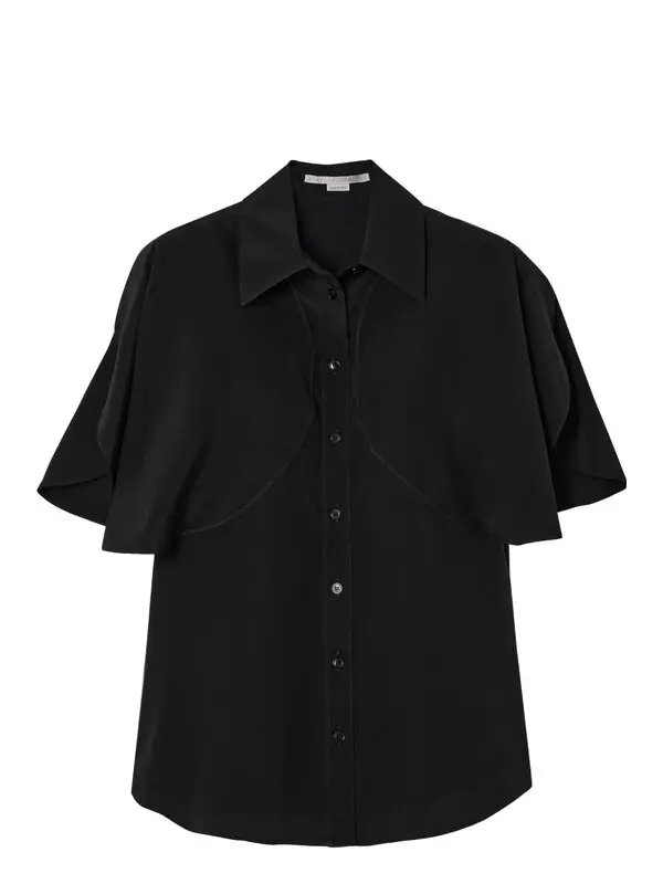 Stella McCartney Silk Ruffle Detail Shirt - Black