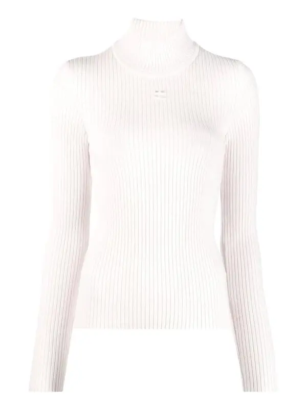 COURREGES High Neck Knitted Jumper - White