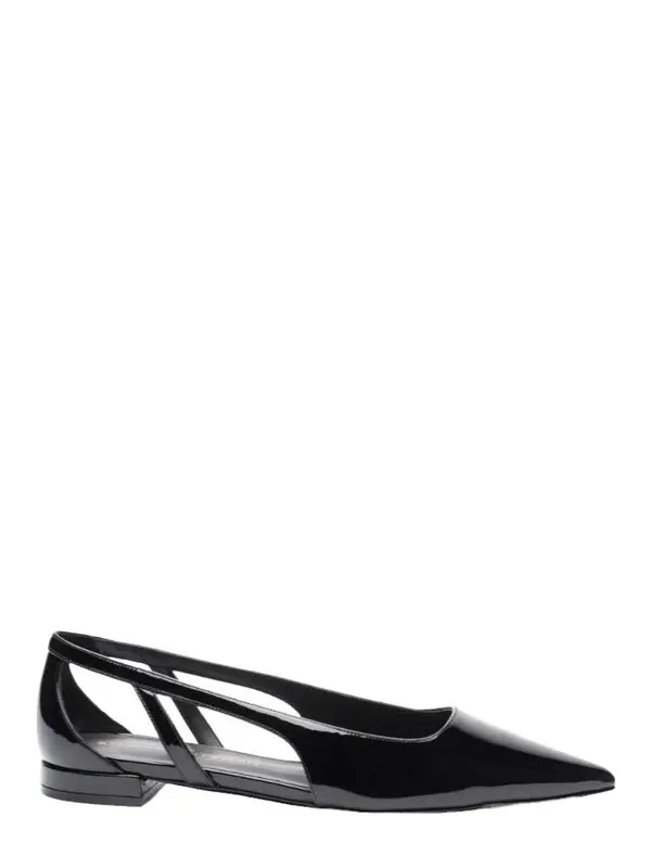STUART WEITZMAN Cutout Pointed Toe Flats - Black