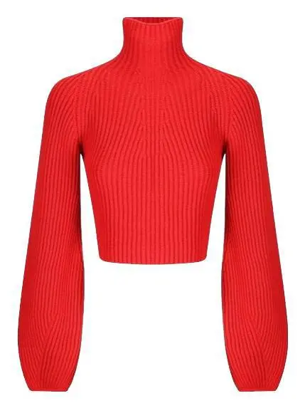 Sportmax Ribbed Turtleneck Sweater - Red