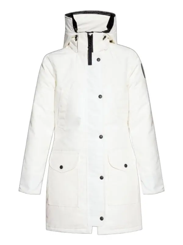 Canada Goose Logo Patch Hooded Parka - White