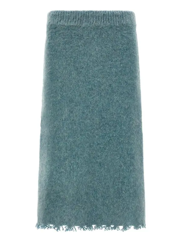 JIL SANDER Knitted Midi Skirt - Lightblue