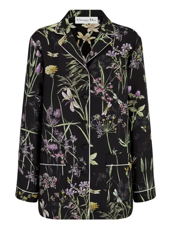 Dior Dragonfly And Bee Print Shirt - Black