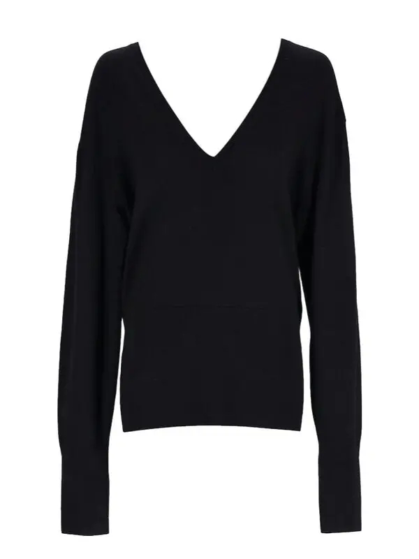 TOTEME Deep V-neck Sweater - Black