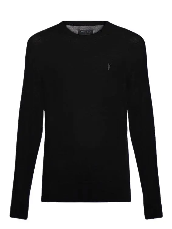 ALLSAINTS Signature Crew Neck Knitwear With Chest Detail - Black