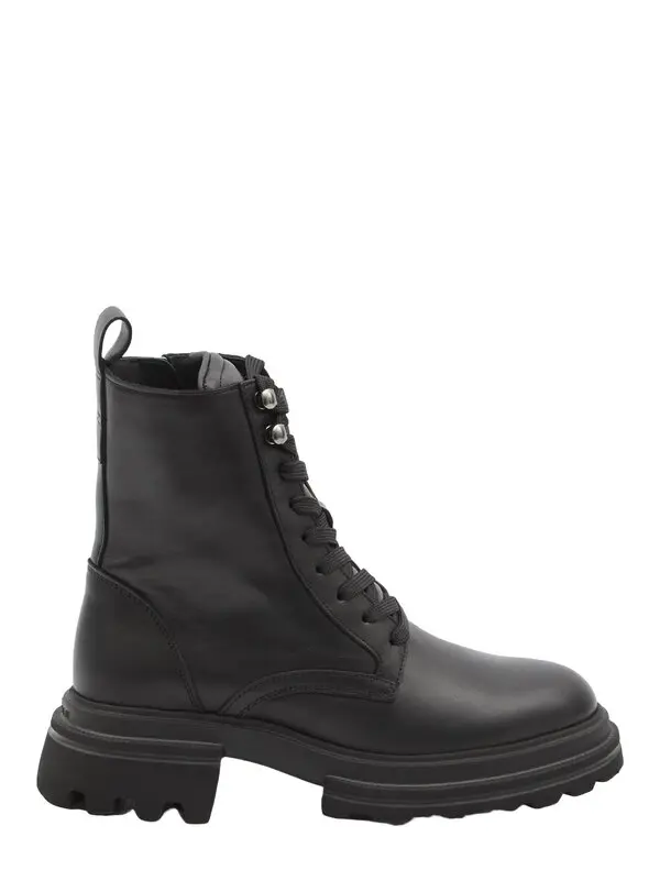 Hogan Chunky-sole Lace-up Ankle Boots - Black