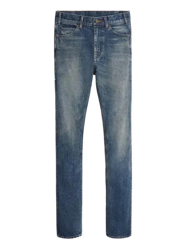 Celine Skinny Jeans In Trail Wash Denim - Blue
