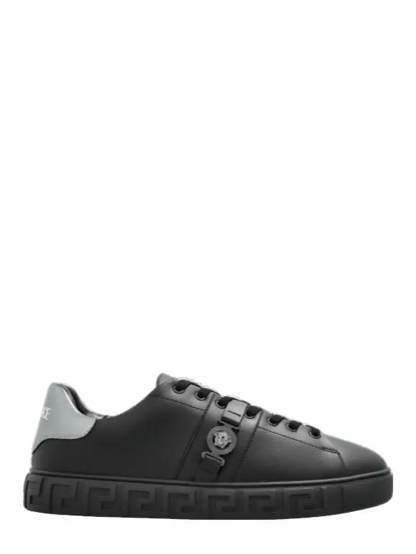 Versace Greca La Medusa-embellished Low-top Sneakers - Black
