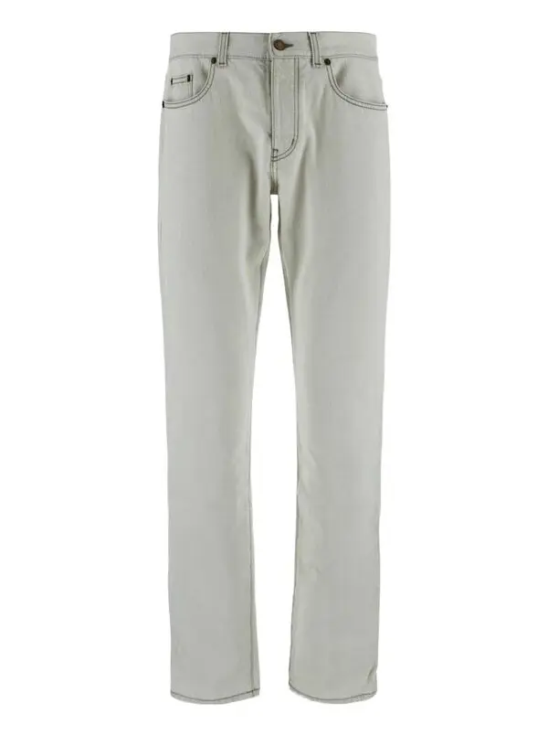 Saint Laurent Mid-rise Slim Cut Jeans - Gray