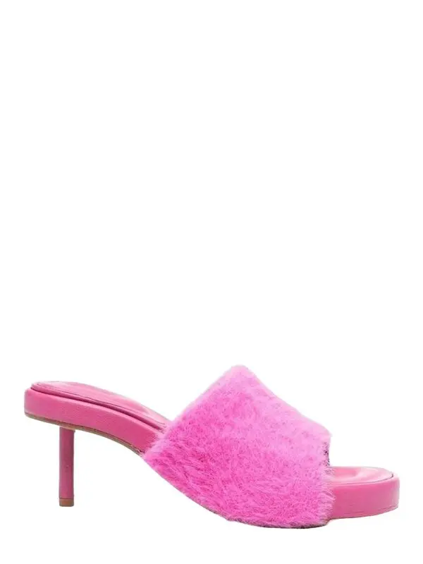 Jacquemus Textured Open-toe Mules - Pink