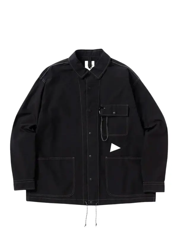 AND WANDER Cordura Cotton Ripped Shirt Jacket - Black