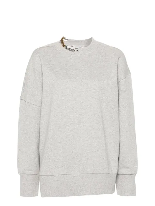 Stella McCartney Chain-detail Mélange Sweatshirt - White