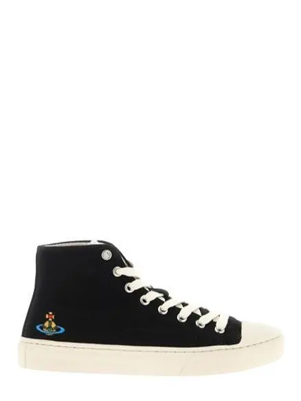VIVIENNE WESTWOOD High-top Sneakers With Embroidered Orb Logo - Black