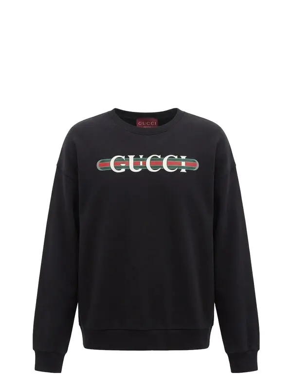 Gucci Logo Print Sweatshirt - Black