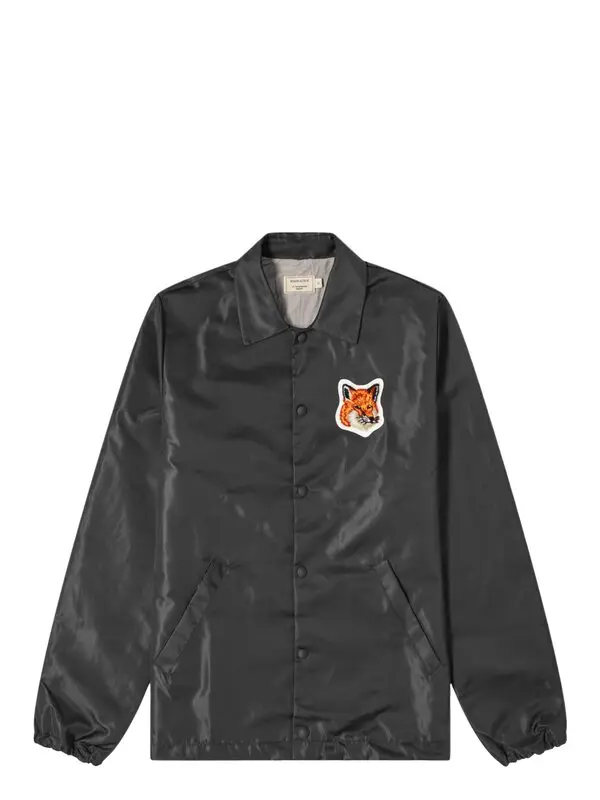 Maison Kitsuné Long Sleeve Casual Jacket With Fox Motif - Black