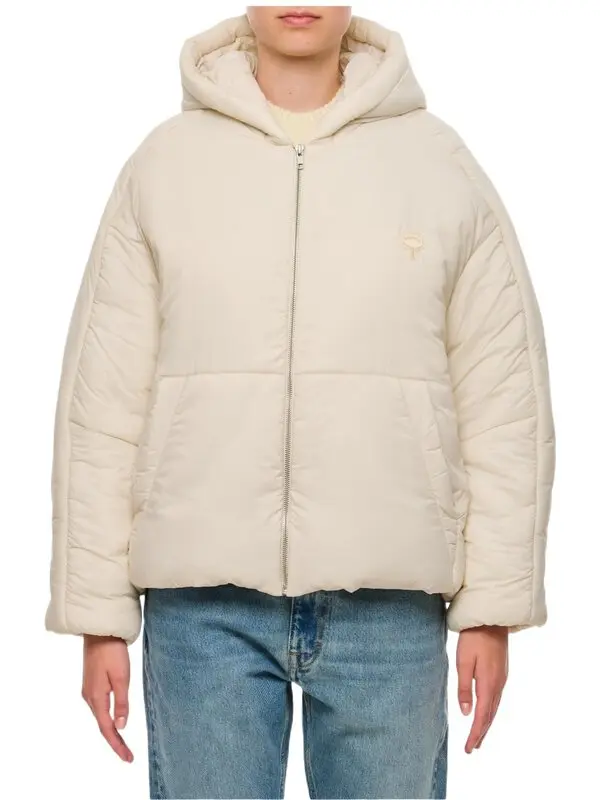 MORDECAI Hooded Zippered Cotton Jacket - Beige