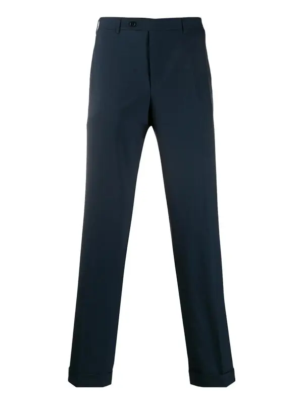 Canali Tailored Slacks With Button Placket - Black
