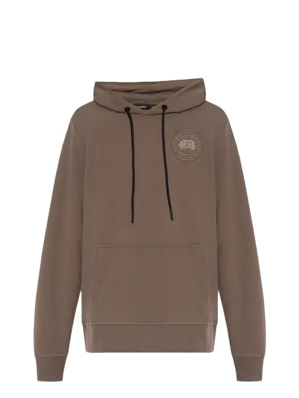 Canada Goose Embroidered Logo Cotton Hoodie - Brown