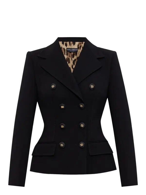 Dolce & Gabbana Double-breasted Blazer With Notched Lapel - Black