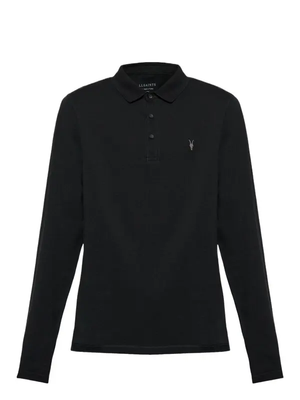 ALLSAINTS Classic Long Sleeve Polo Shirt - Black