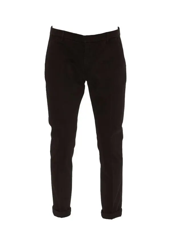 DONDUP Low-rise Trousers With Turn-up Hem - Black