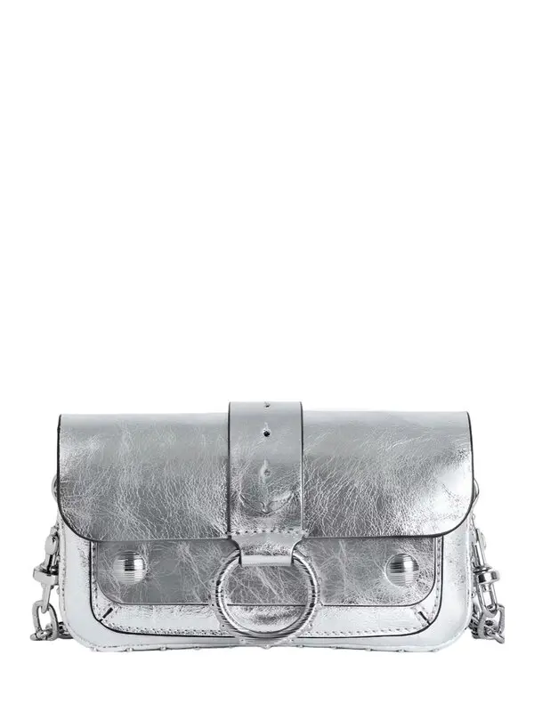 Zadig&Voltaire Flap Shoulder Bag With Studded Trim - Silver