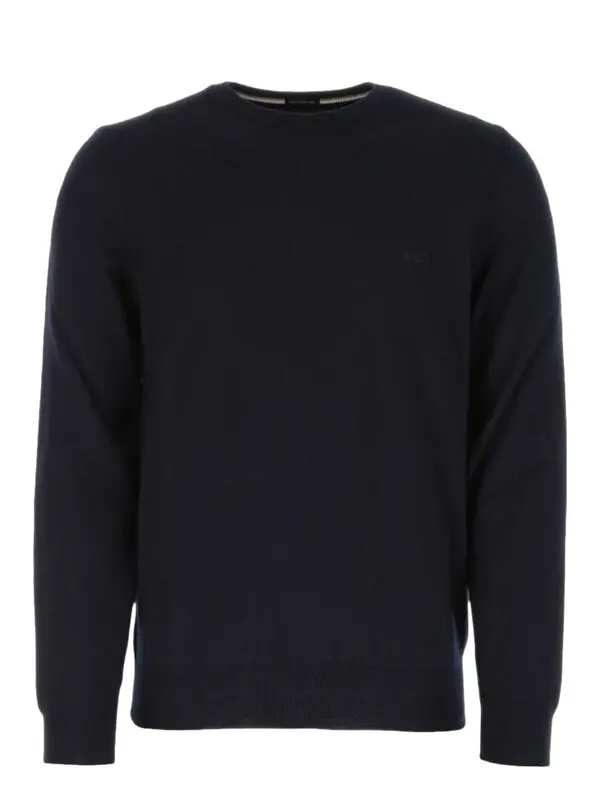 Hugo Boss Embroidered Crewneck Jumper - Black
