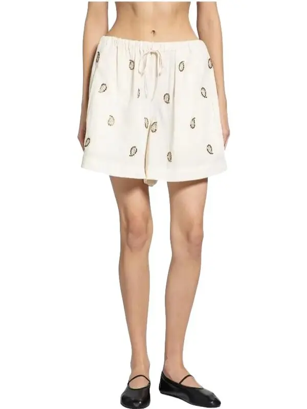 Polo Ralph Lauren Beaded Paisley Shorts - Cream