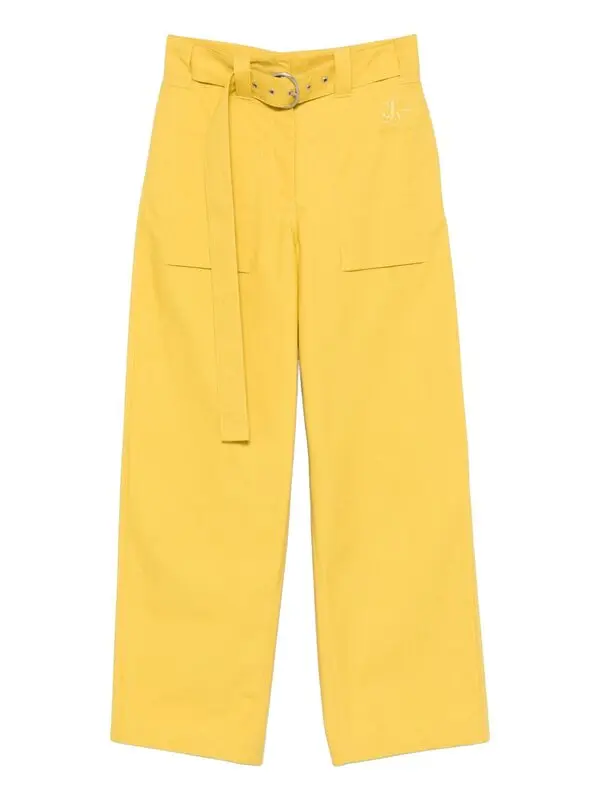 JIL SANDER Belted Trousers - Golden Green
