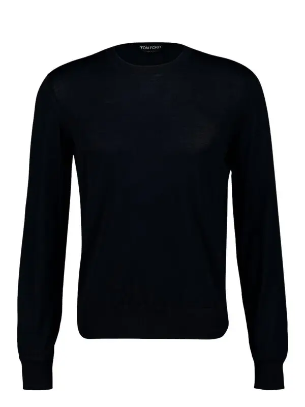 TOM FORD Crewneck Knitted Top - Black