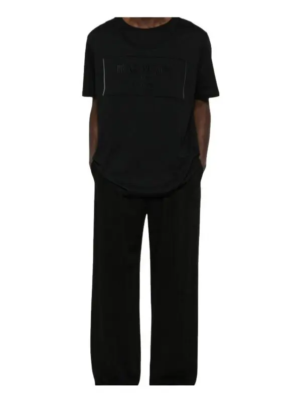 Balmain Big Couture Label Flock T-shirt, Regular Fit - Black