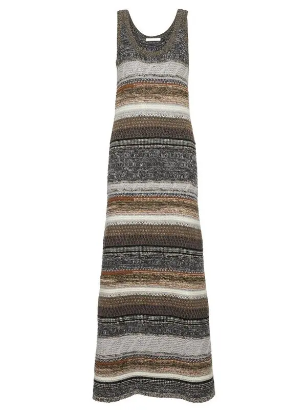 Chloé Striped Knitted Maxi Dress - Multicolor