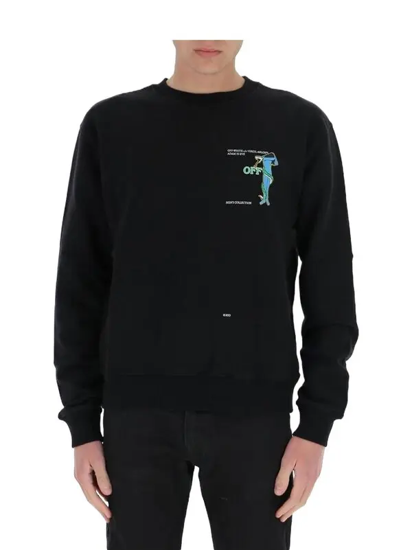 Off-White Cotton Arrows Motif Sweatshirt - Black