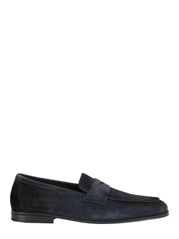 DOUCAL'S Nottingham Penny Loafers In Suede - Blue