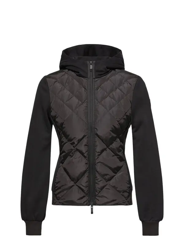 Moncler Fleece Padded Zip-up Hoodie - Black