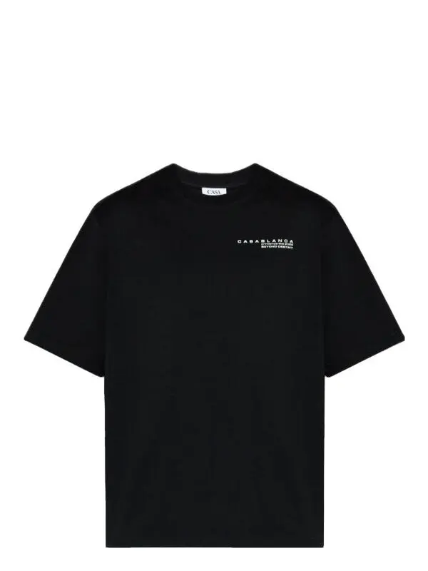 Casablanca Glitch Orchid Oversized Short Sleeve T-shirt - Black
