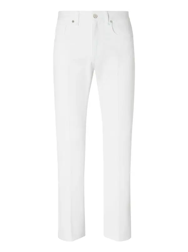 Fendi Tapered Leg Trousers With Ff Logo Detail - White