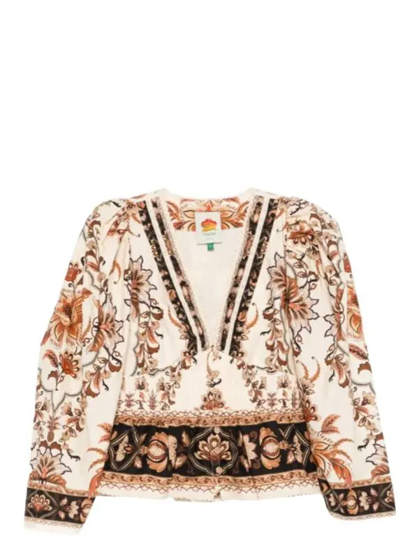 Farm Rio Majestic Garden Printed Blouse - Multicolor