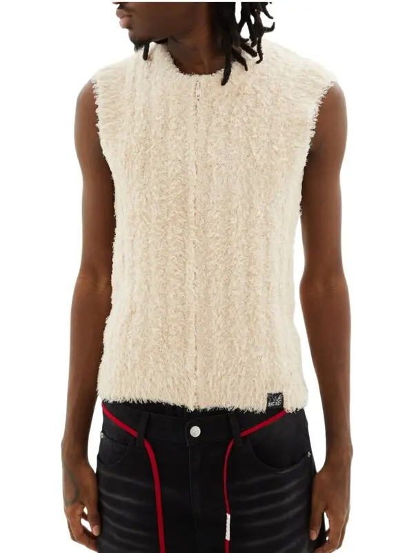 Martine Rose Textured Zip Vest - White
