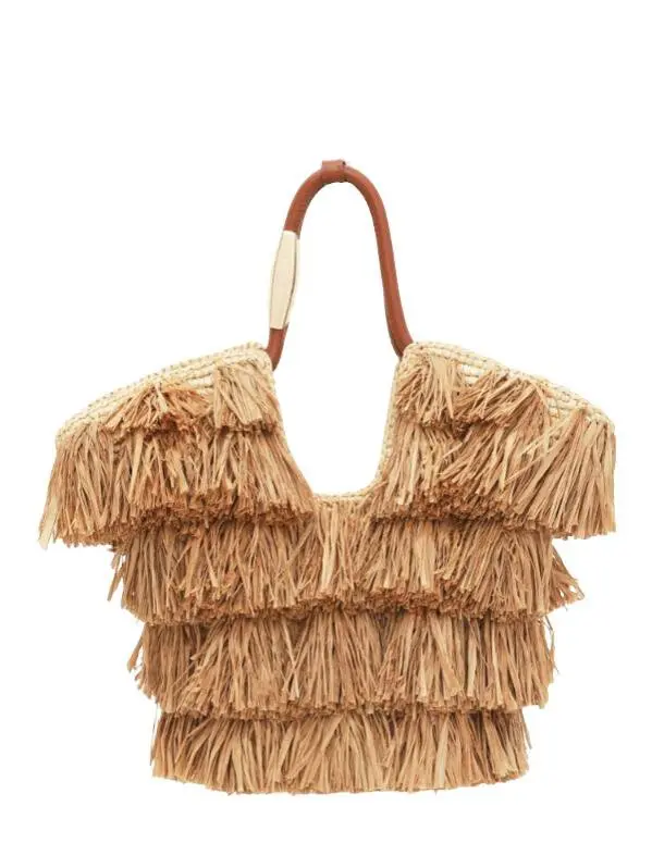 Zimmermann Raffia Fringed Tote - .tfst